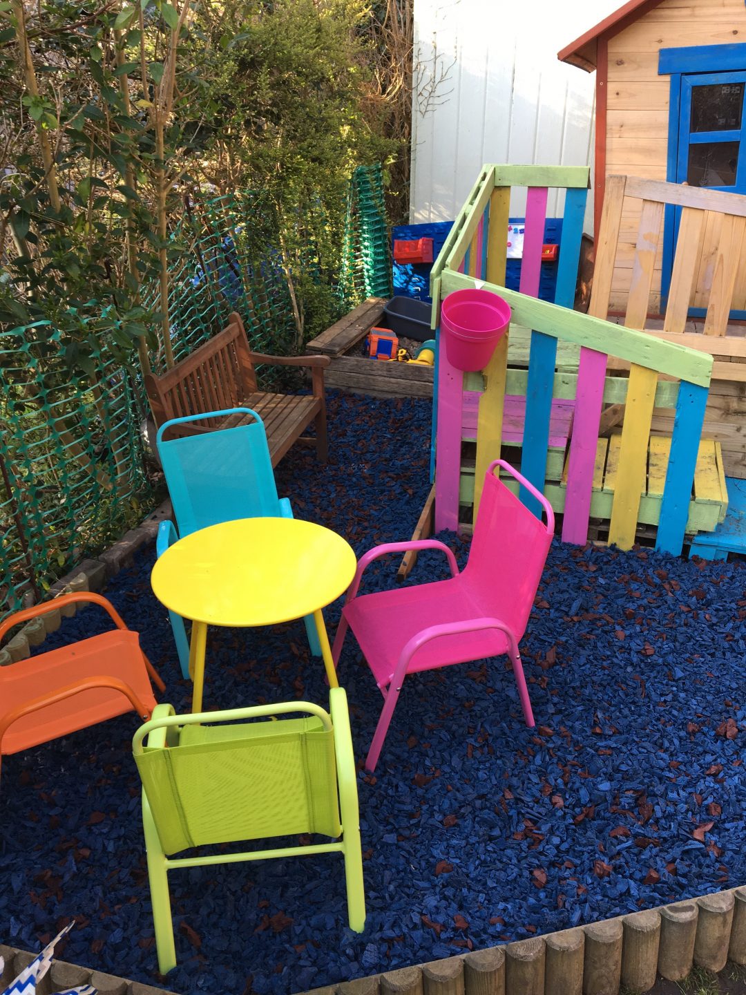 Eco Play Steel Blue Chippings with signature colour - Eco Rubber Chippings